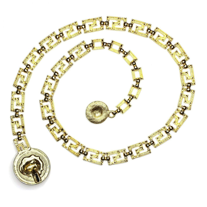 Vintage Gianni Versace Lion Head and Greek Key... – RSTKD Vintage